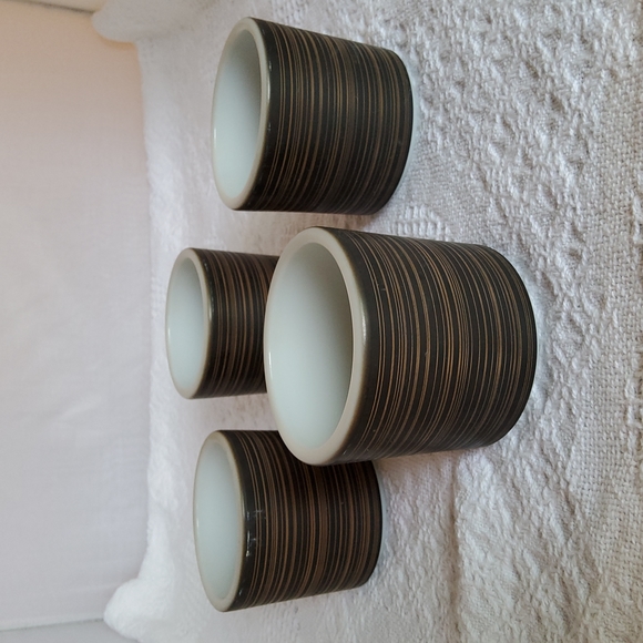 Pyrex | Kitchen | Vintage 964 Pyrex Terra Blackbrown Striped Cupsbowls ...